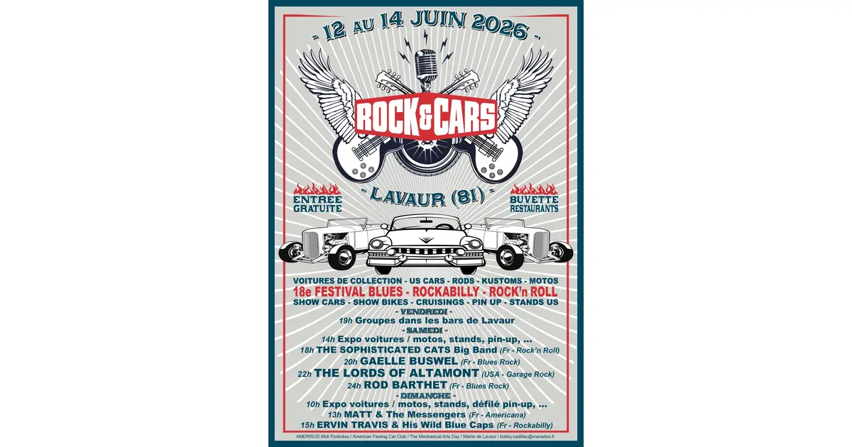 Festival Rock & Cars 2026 - Lavaur : dates, programmation, billetterie