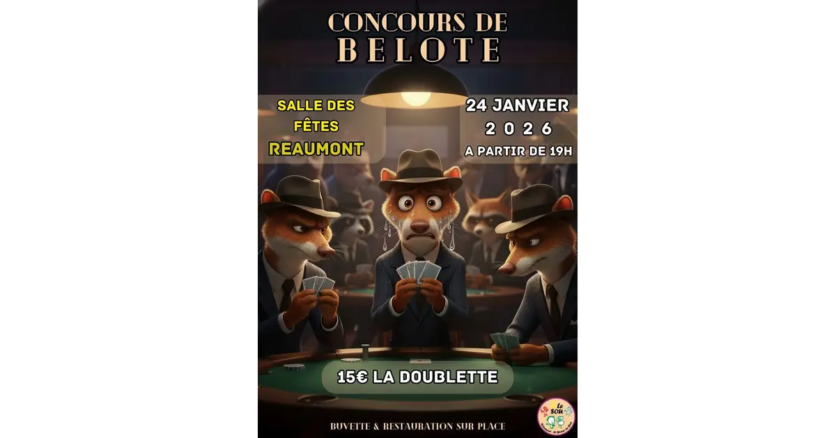 Concours de belote Réaumont - date, horaires, tarifs