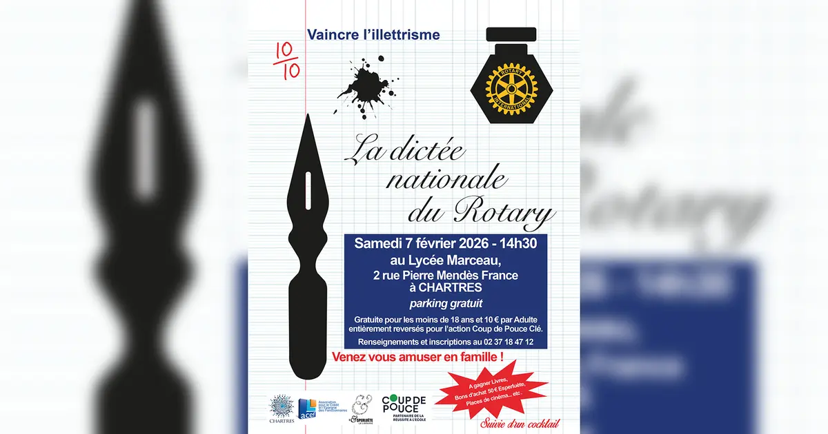 Dictée nationale du Rotary - Chartres : date, horaires, tarifs