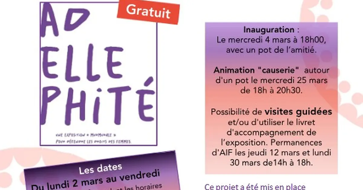 Exposition Murmurale "Ad-elle-phité", Exposition à Périgueux : dates ...