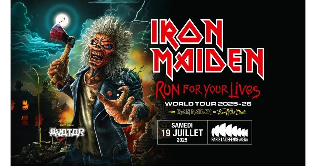 Iron Maiden en concert à Paris les 19 et 20 juillet 2025 🔥