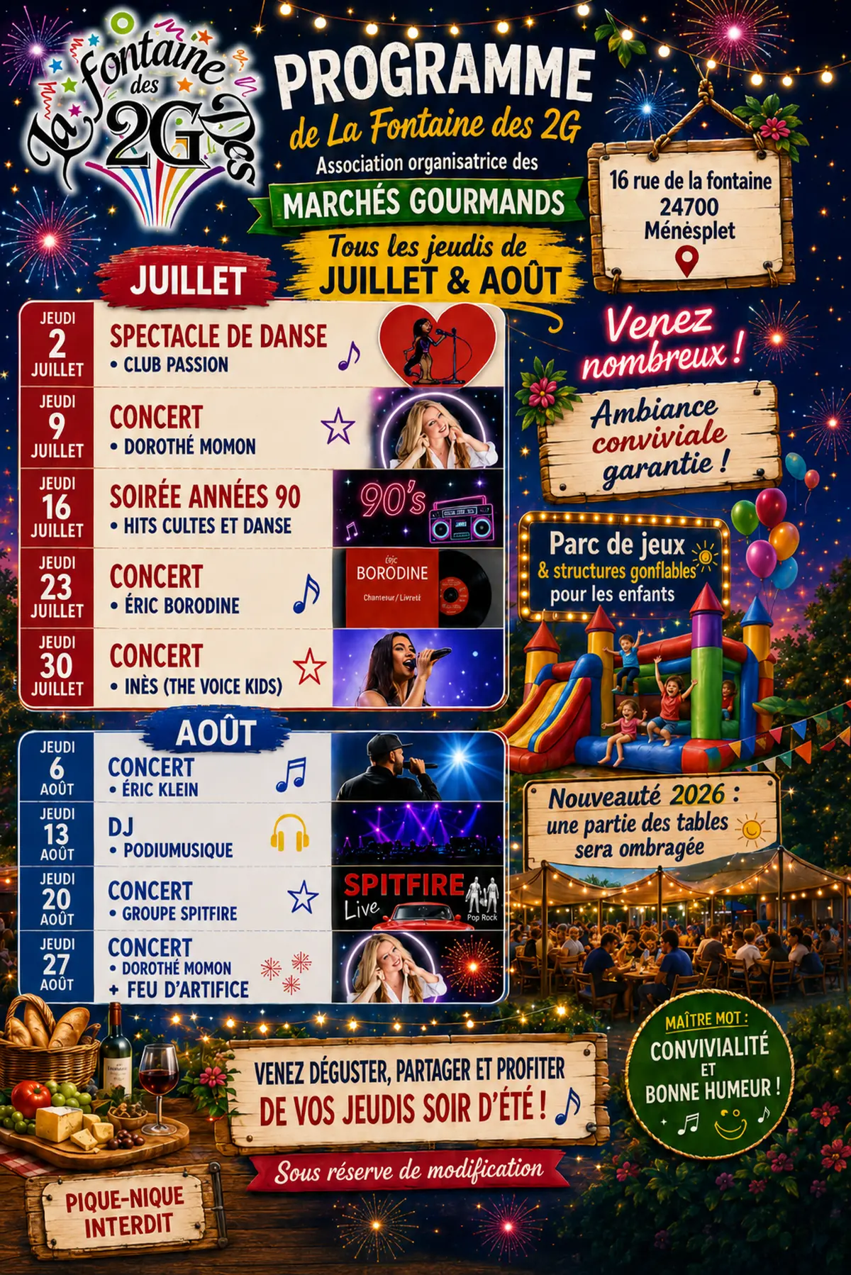 La Fontaine des 2 G - Marché gourmand Ménesplet 2026 : date, horaires ...