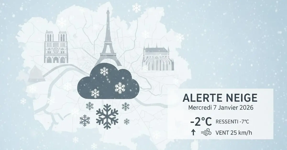 Météo Paris : neige, verglas et jusqu’à -7°C ressentis pour la journée ...