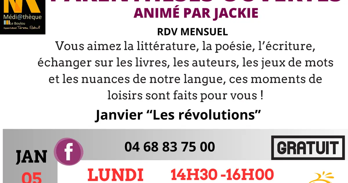 Parenthèses Ouvertes Le Boulou 2026 : date, horaires, programme, tarifs