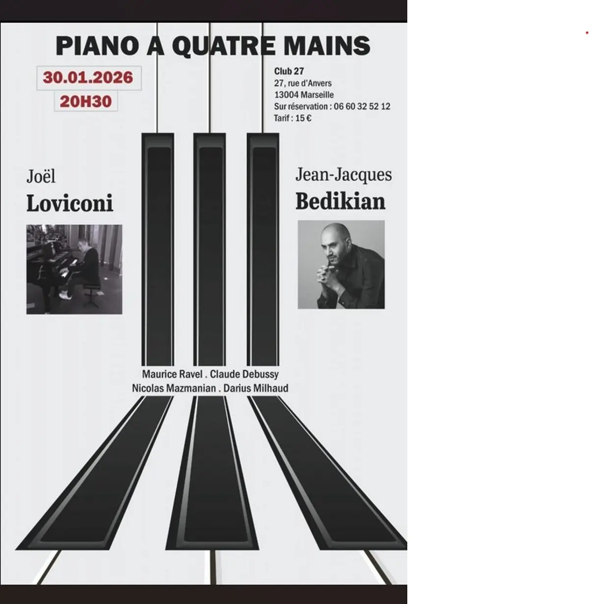 Concert Piano à 4 mains : J. Loviconi et JJ Bedikian à Marseille 2026 ...