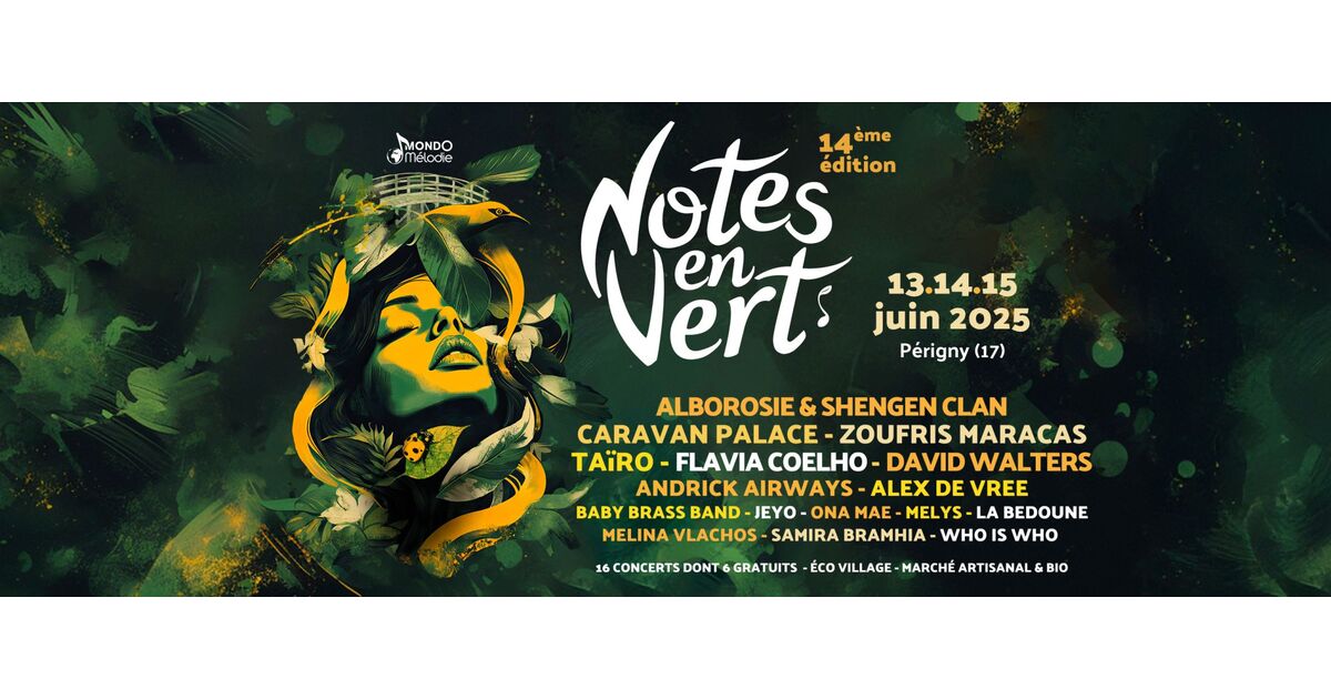 Festival Notes en Vert 2025 - Périgny : dates, programmation, billetterie